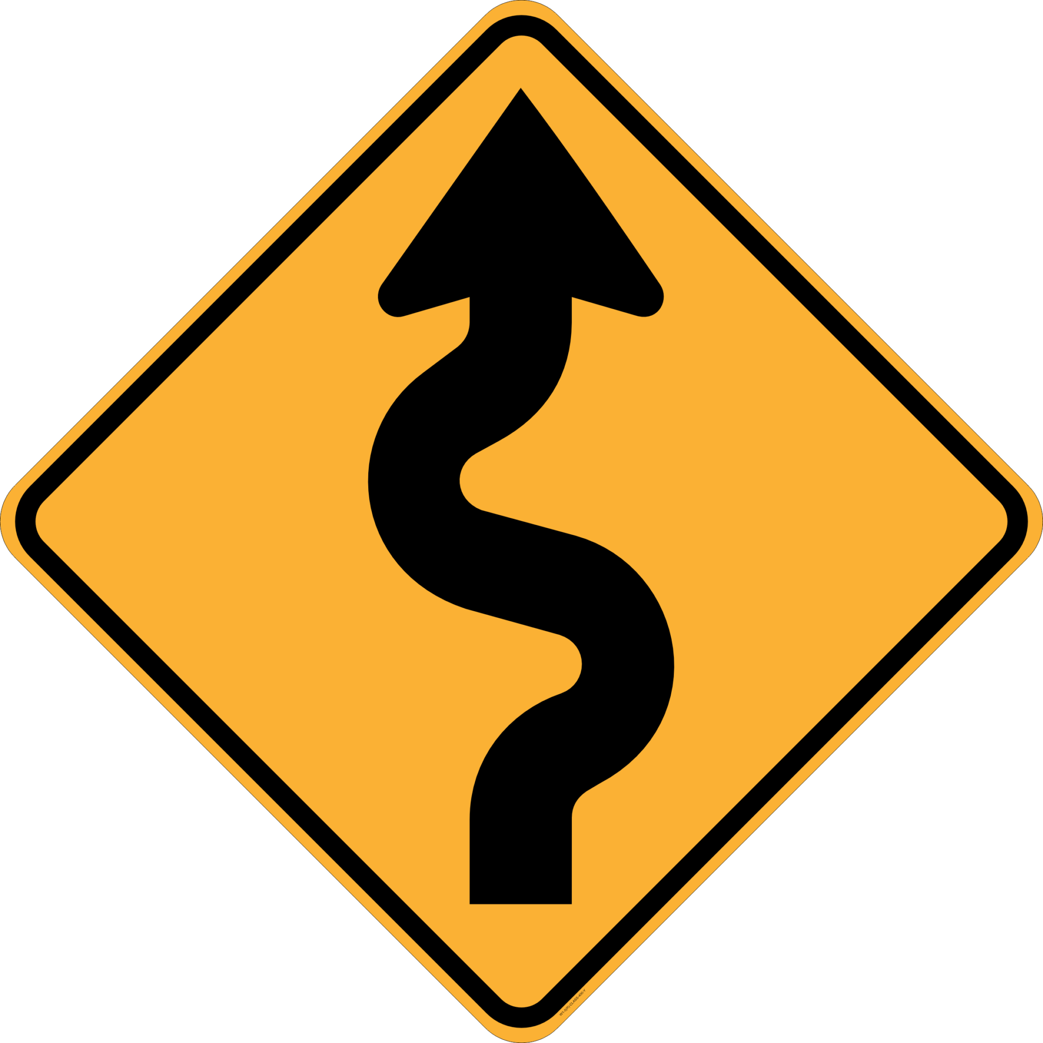 W1-5(R) Winding Road - Right - Australian Compliant - National Safety Signs