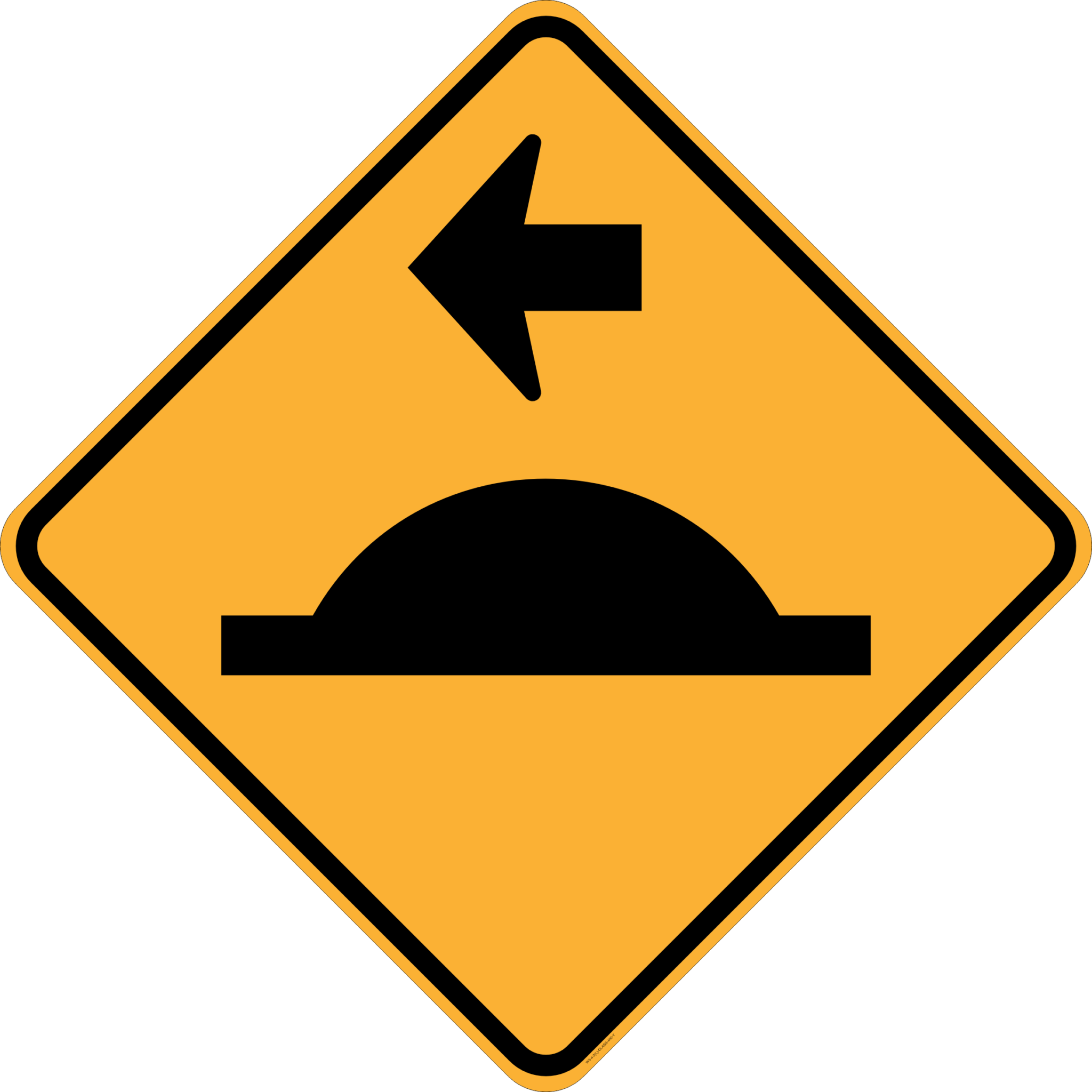 W3-4-3(L) Road Humps Ahead (left) sign - Australian Compliant ...