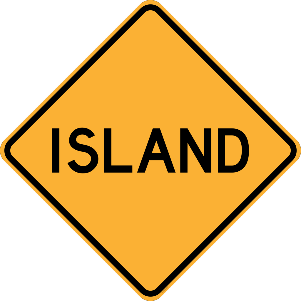 W4-5 Traffic Island - Australian Compliant - National Safety Signs