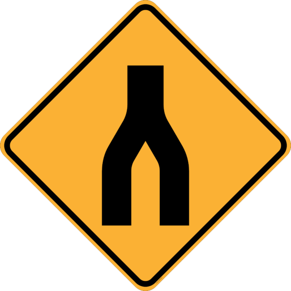 W4-6 End Divided Road - Australian Compliant - National Safety Signs