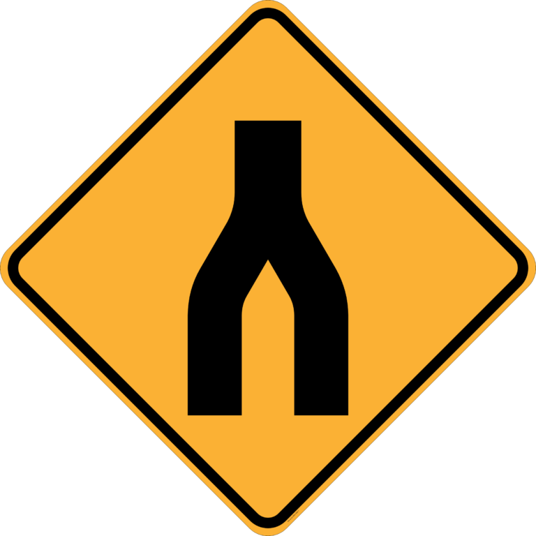 W4-6 End Divided Road - Australian Compliant - National Safety Signs