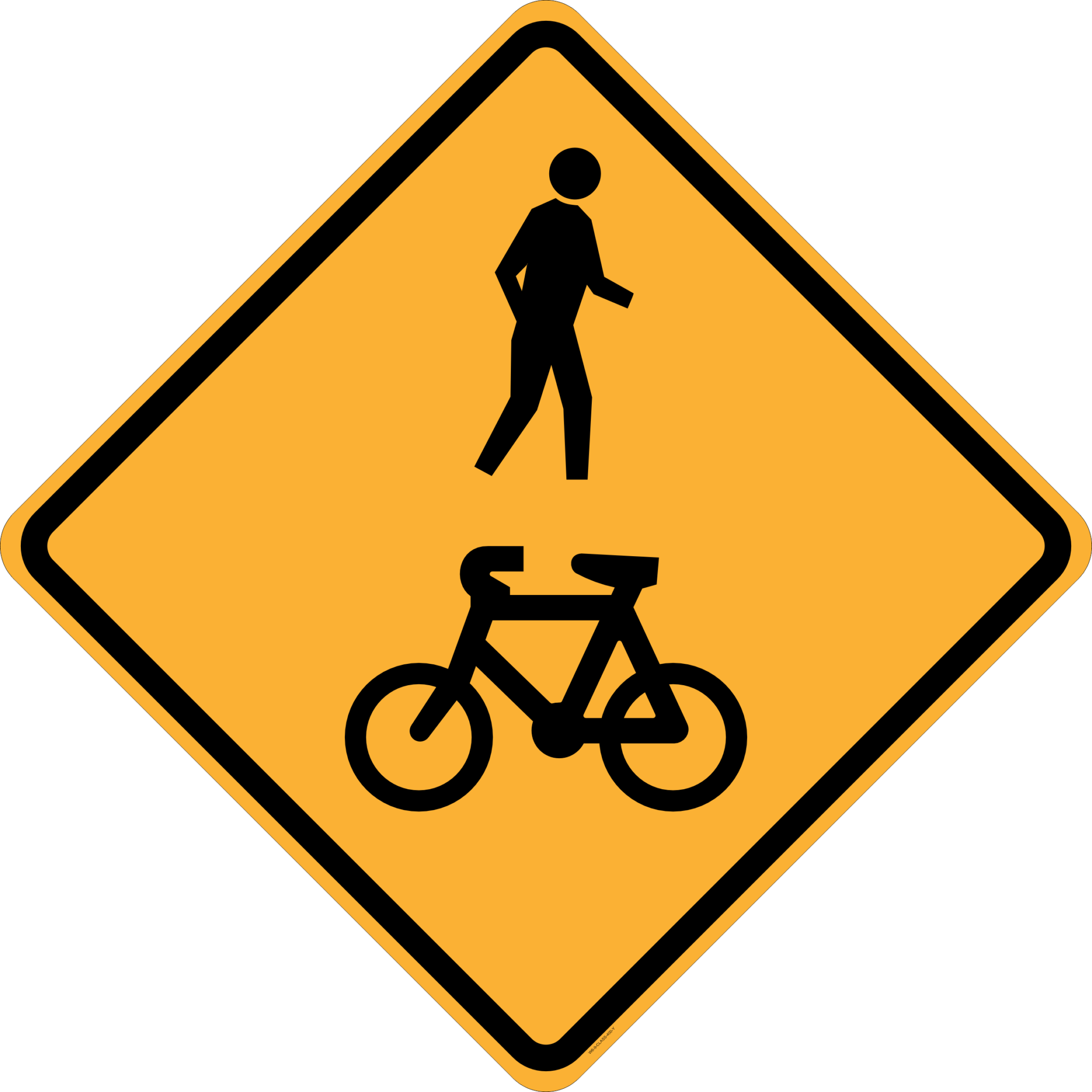 W6-9 Pedestrian / Bicycle sign - Australian Compliant - National Safety ...