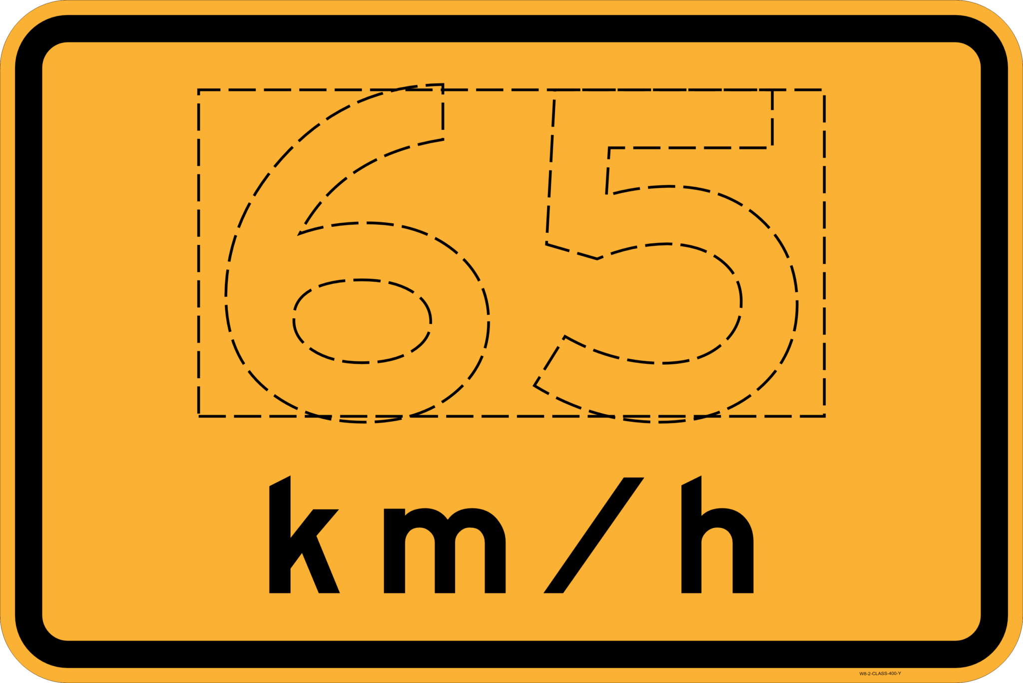 W8-2 xx km/h Advisory Speed - Australian Compliant - National Safety Signs