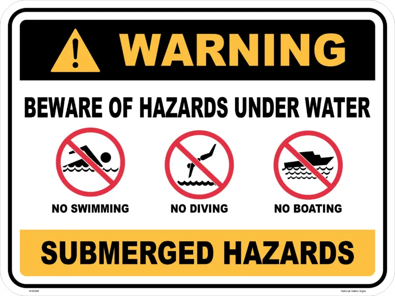 Hazards Under Water Warning Sign W30369 - National Safety Signs